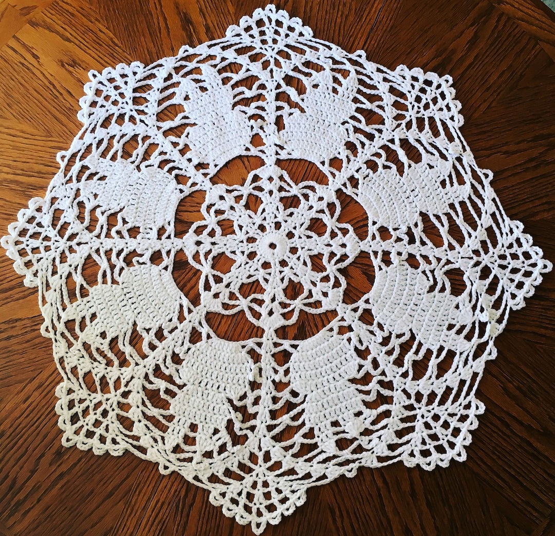 29-inch Crochet Easter Doily, Crochet Doily, Easter Doily, Bunny Doily ...
