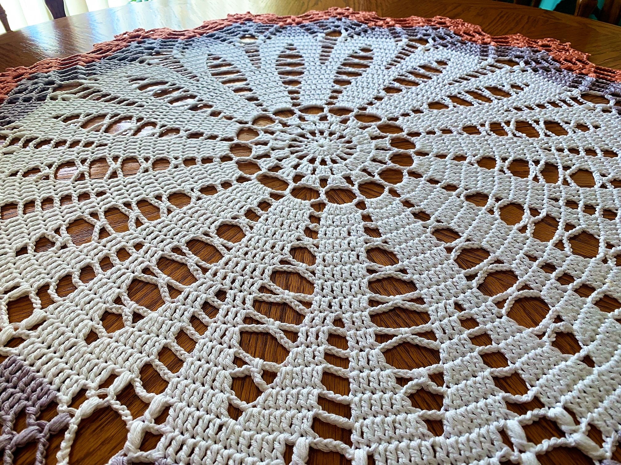34.5 Inch Doily, Tablecloth, Table Cover, Crochet, Handmade, Table ...