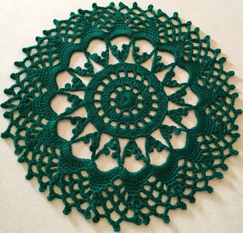21 Inch Green Doily Crochet Doily Green Crochet Tablecloth - Etsy