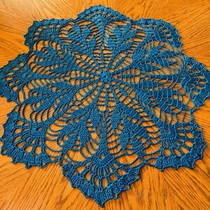 25-inch Doily Blue Doily Vintage Style Doily Crochet Doily | Etsy
