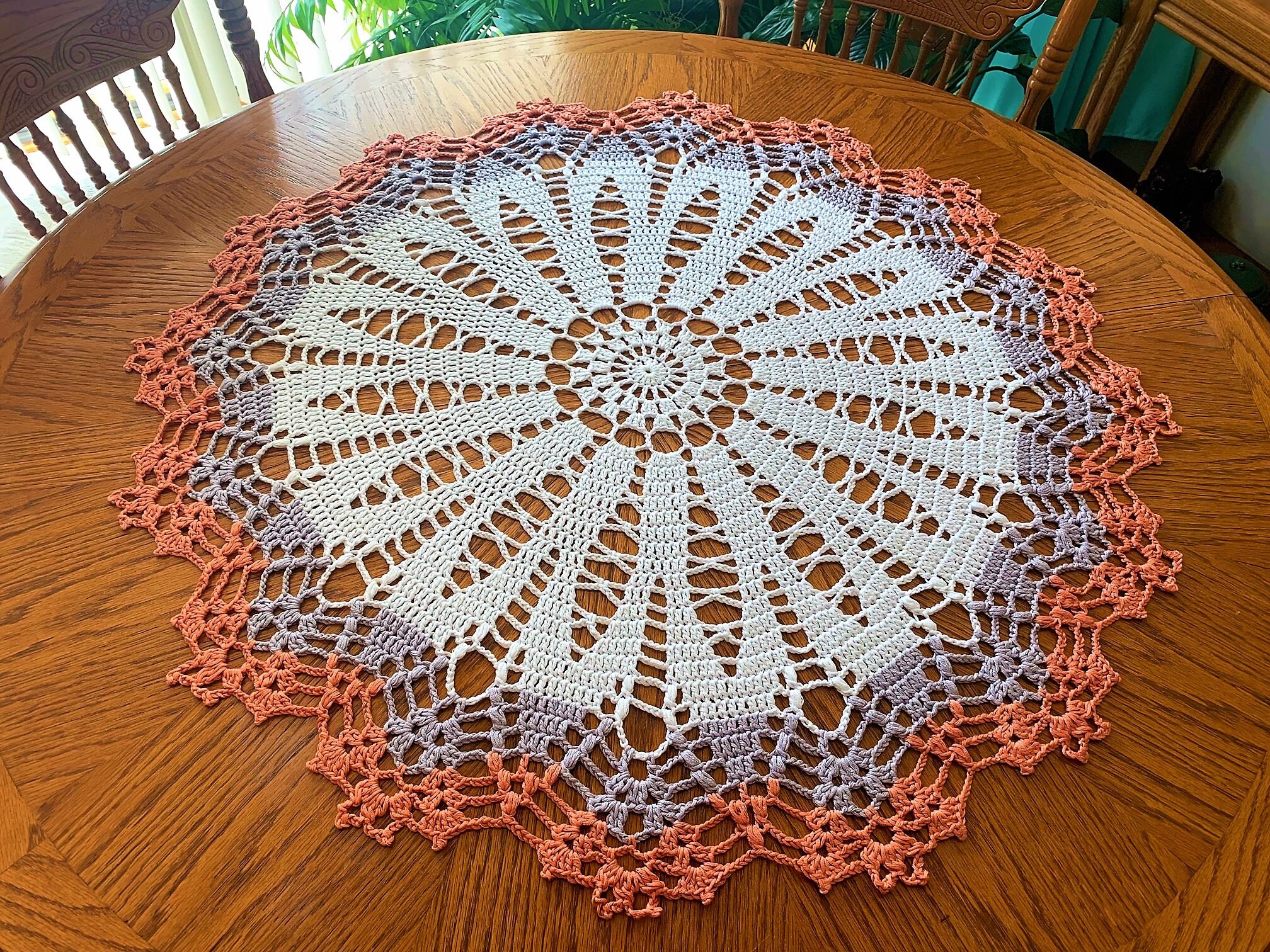 34.5 Inch Doily, Tablecloth, Table Cover, Crochet, Handmade, Table ...