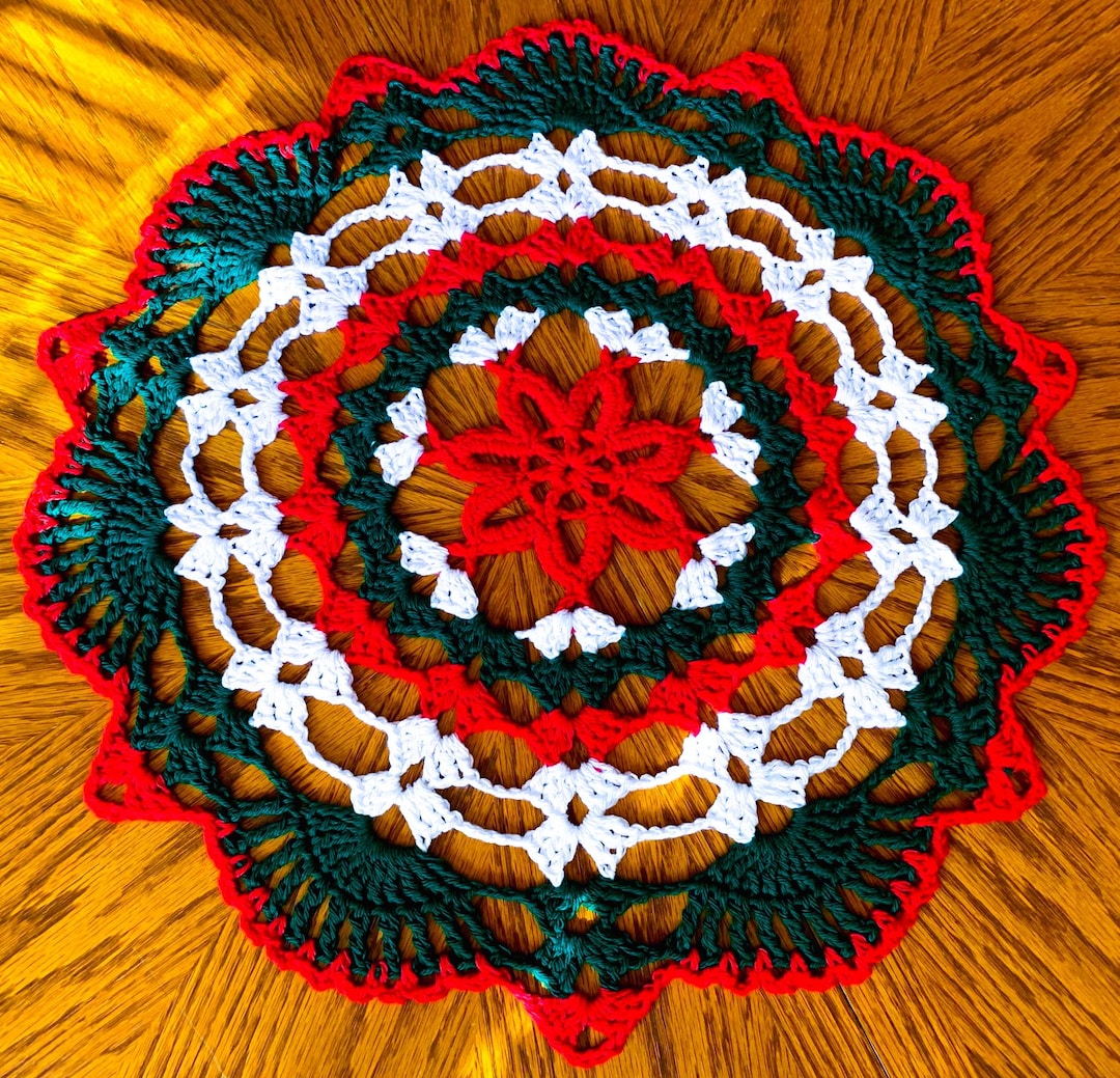 21-inch Crocheted Christmas Doilies, Handmade, Christmas Decor - Etsy