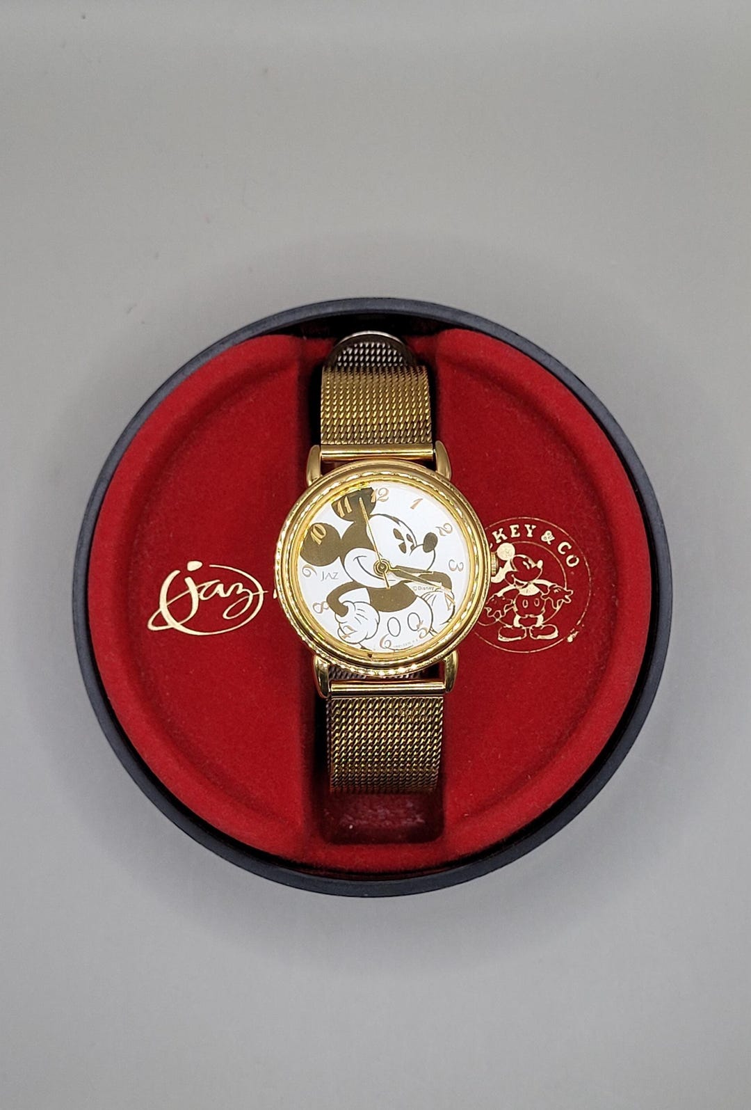 JAZ Disney Mickey Gold Tone Wristwatch in Original Box Runs! - Etsy
