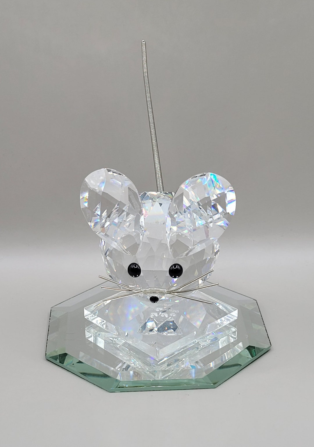 Large Swarovski Mouse Figurine W/ob & Mirror Base - Etsy