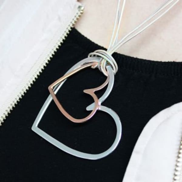 Double Strand With Heart Necklace - Etsy