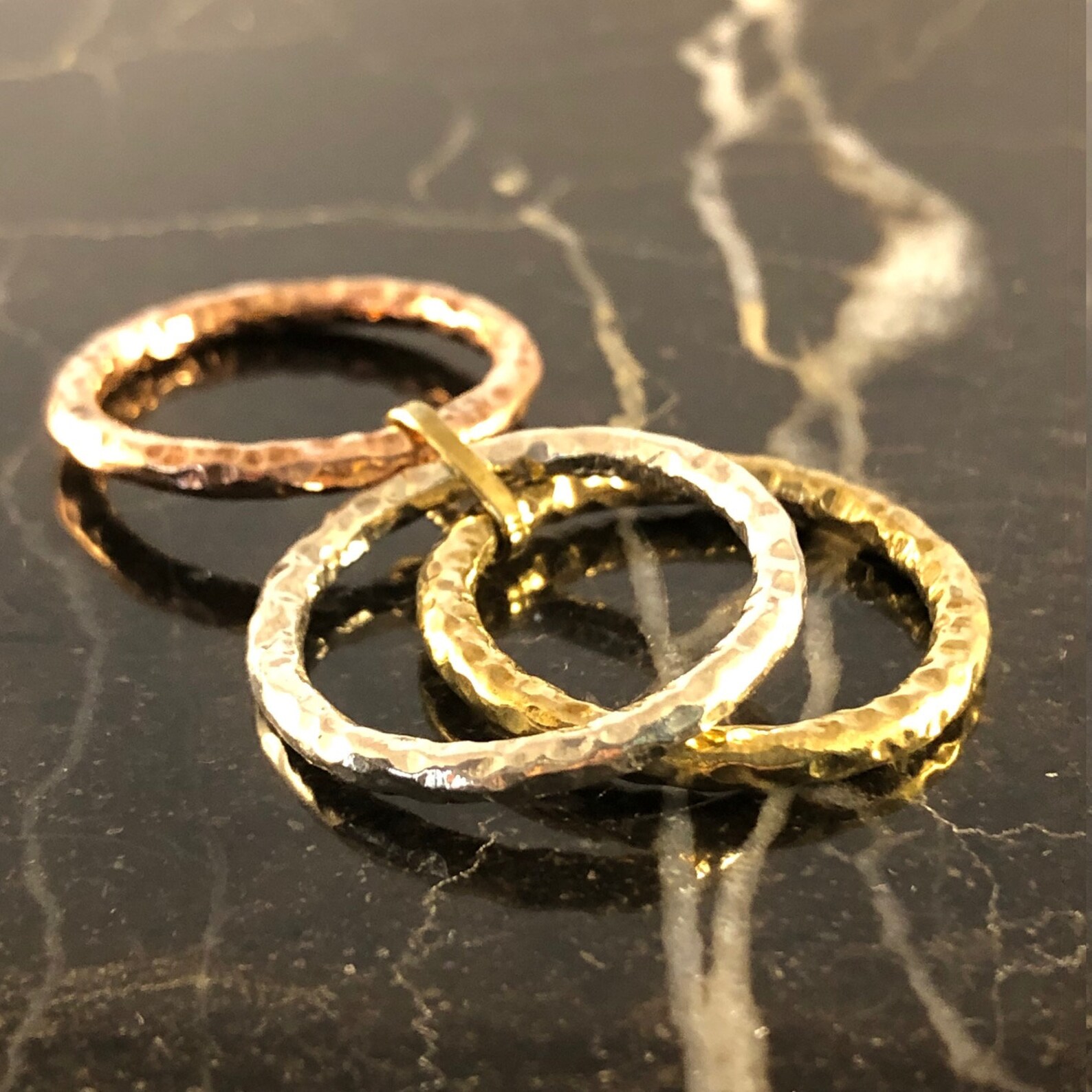 Triple Bands Ring, Tri Spinner, Three Tone Ring, Spinner Ring, Silver ...