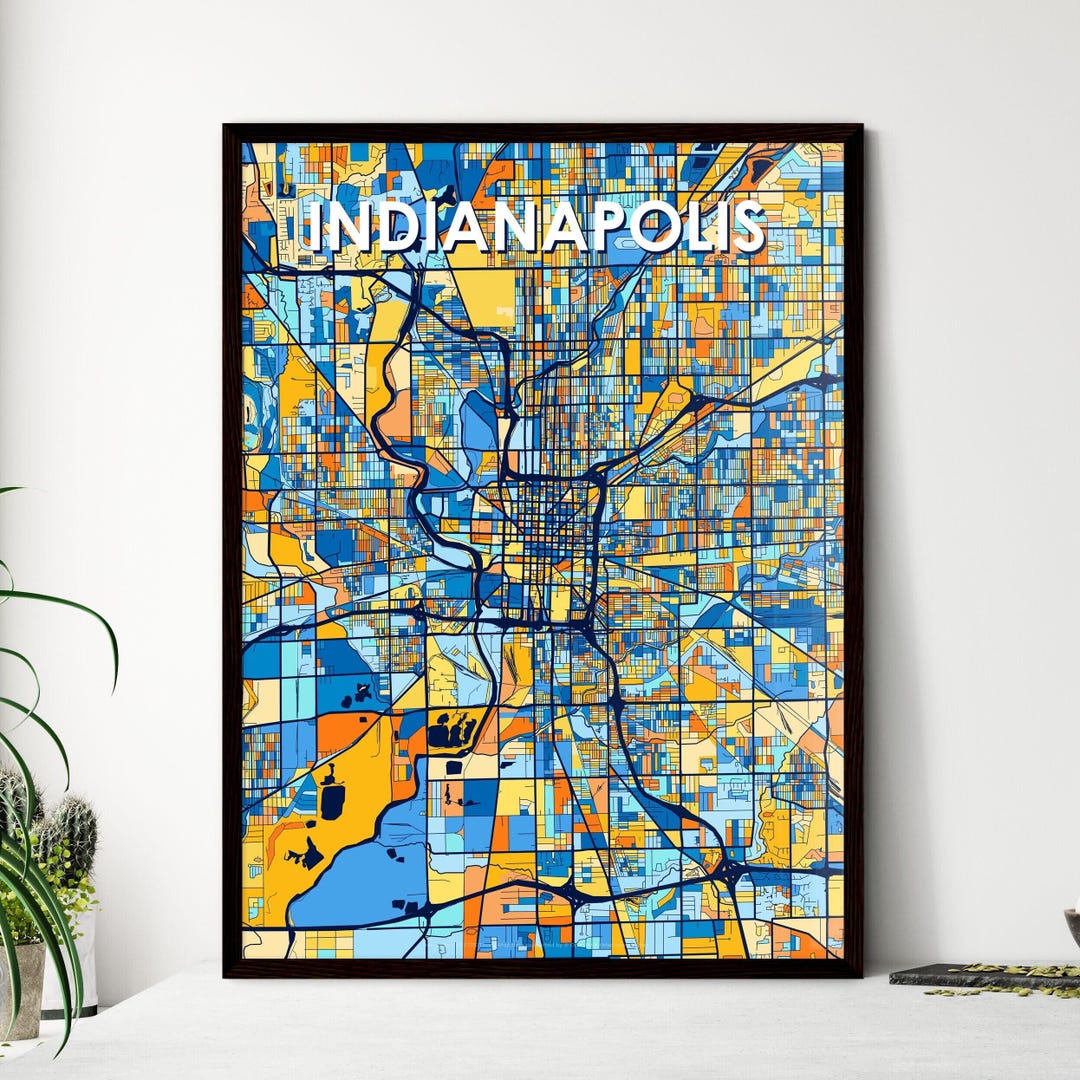 Indianapolis Art Map Poster – Unique Wall Decor for Home ...