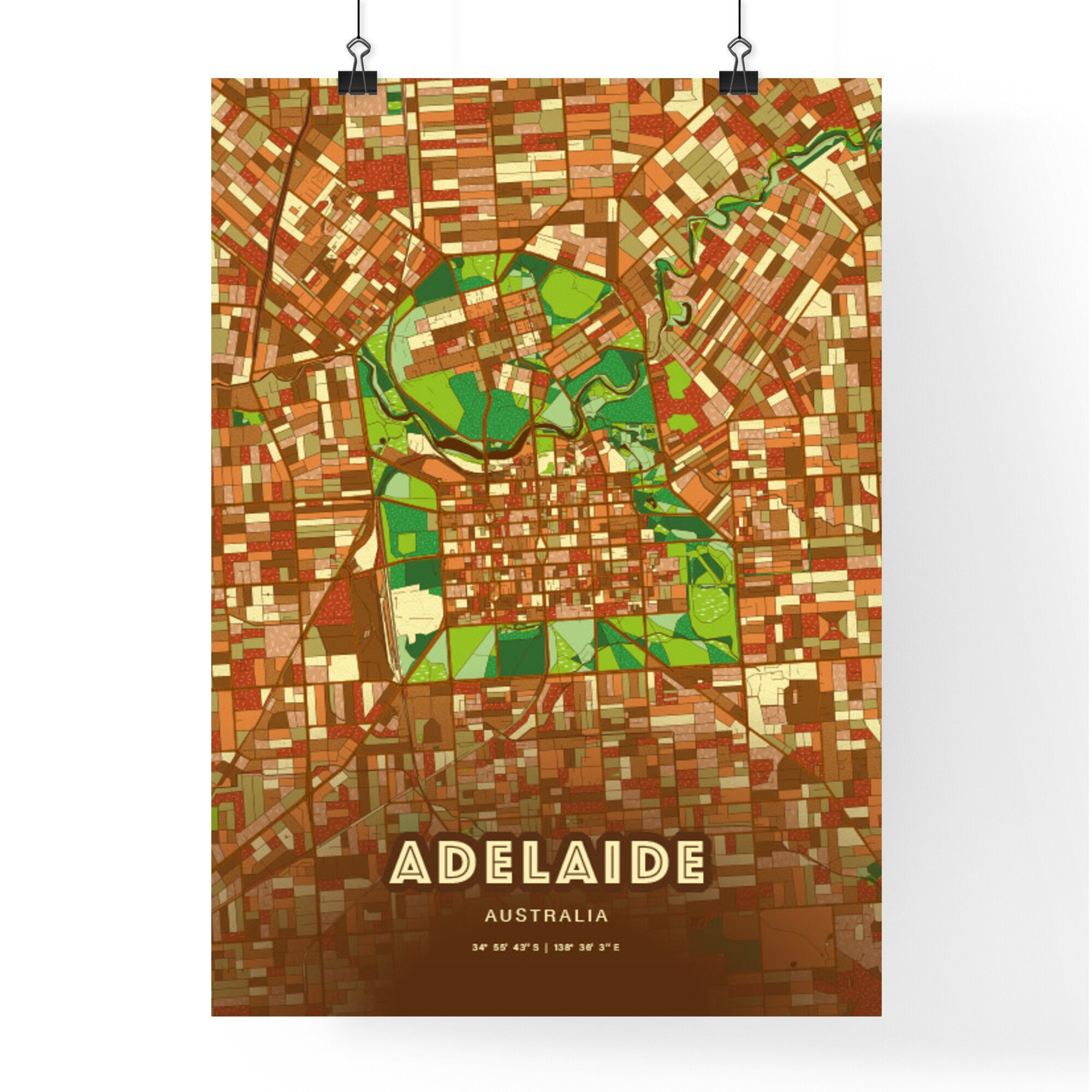 ADELAIDE AUSTRALIA Farmhouse Art Map Custom Poster - Etsy