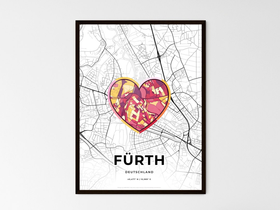FURTH GERMANY – Where It All Began Map - Choose One of Three Styles ...