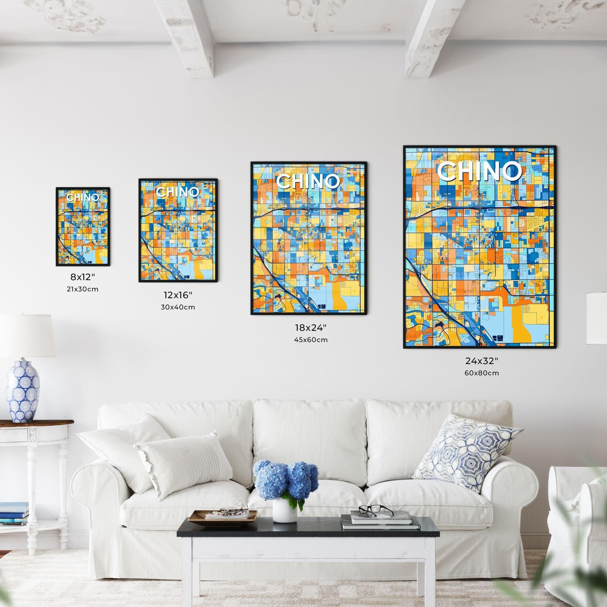 Chino California Art Map Poster: Colorful Home Decor - Etsy