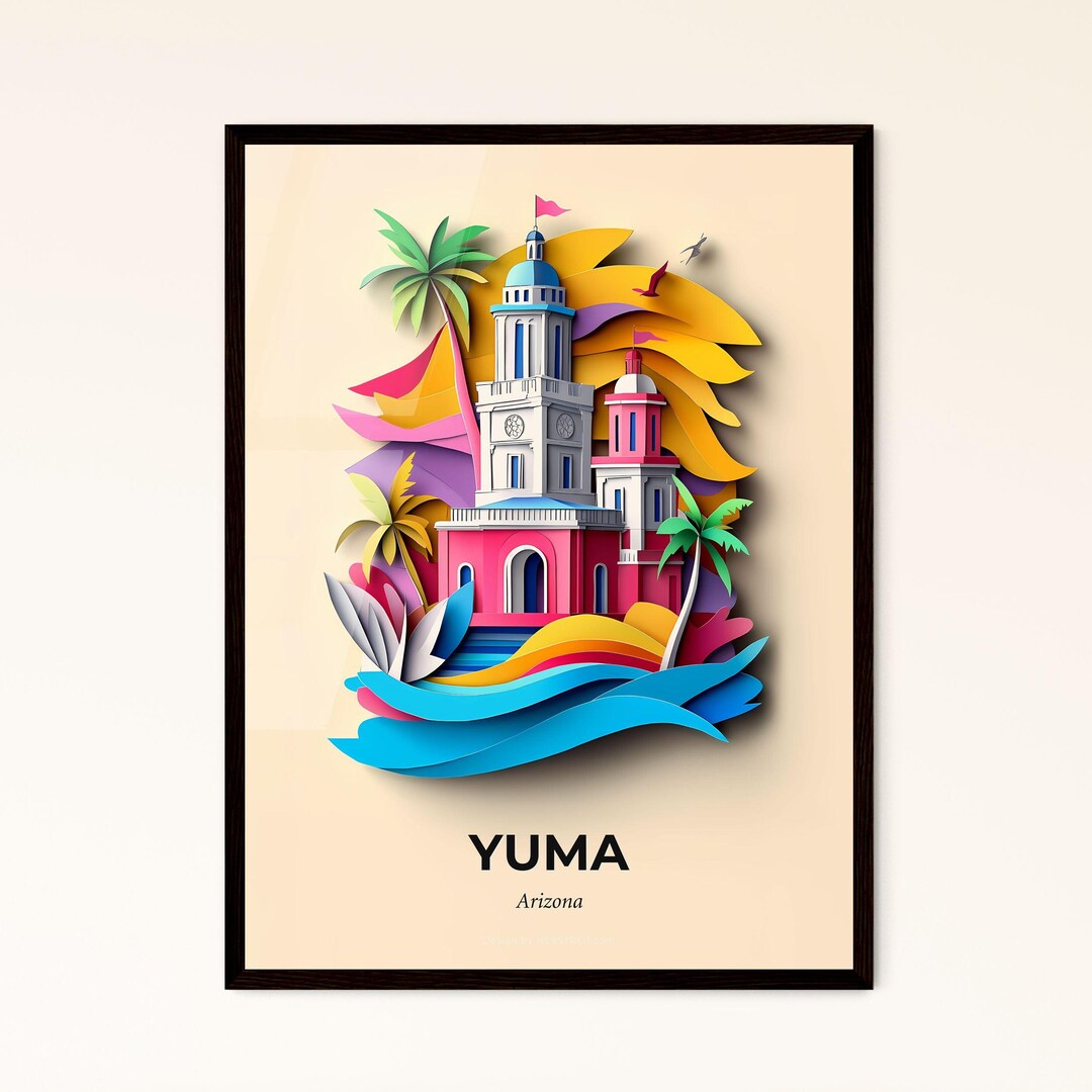 Vivid Yuma, Arizona - a Colorful Building With a Clock Tower on Top of ...