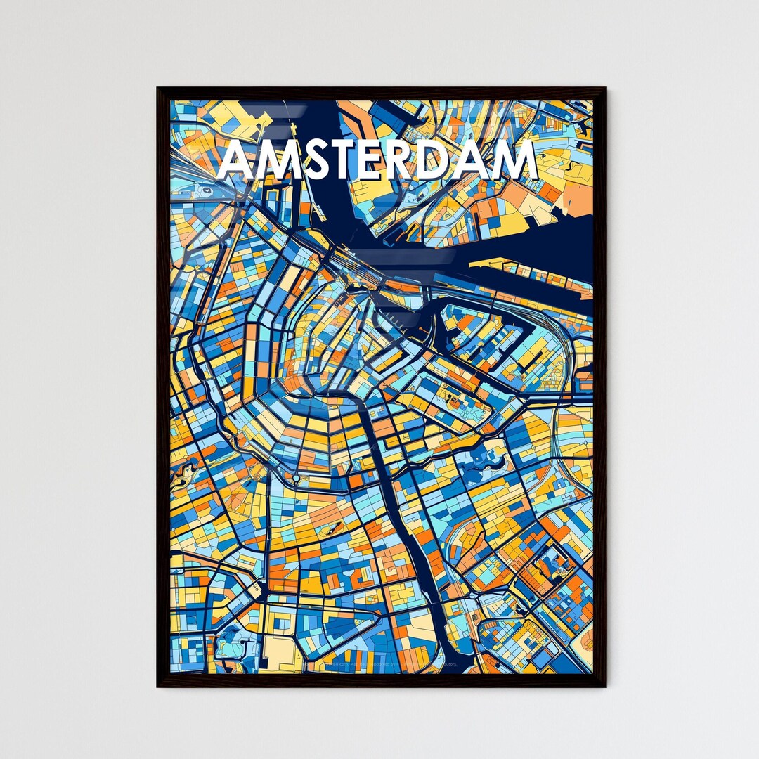 Amsterdam Art Map Poster - Unique Wall Decor, Perfect Personalisable ...