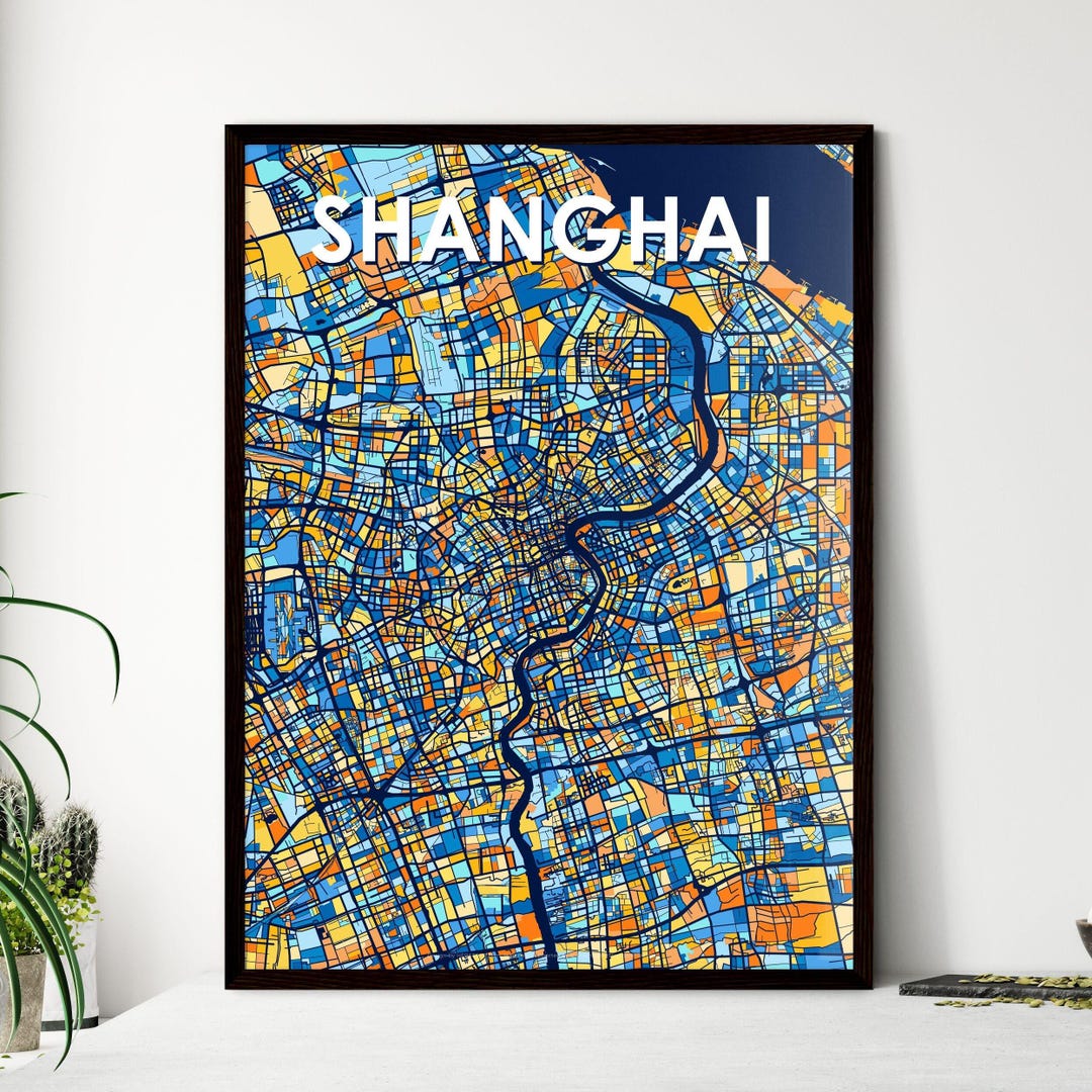 Vibrant Shanghai Art Map Poster - Unique Wall Decor for Home and ...