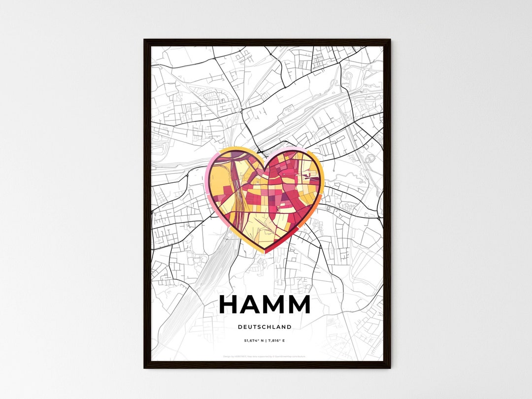HAMM GERMANY – Where It All Began Map - Choose One of Three Styles ...