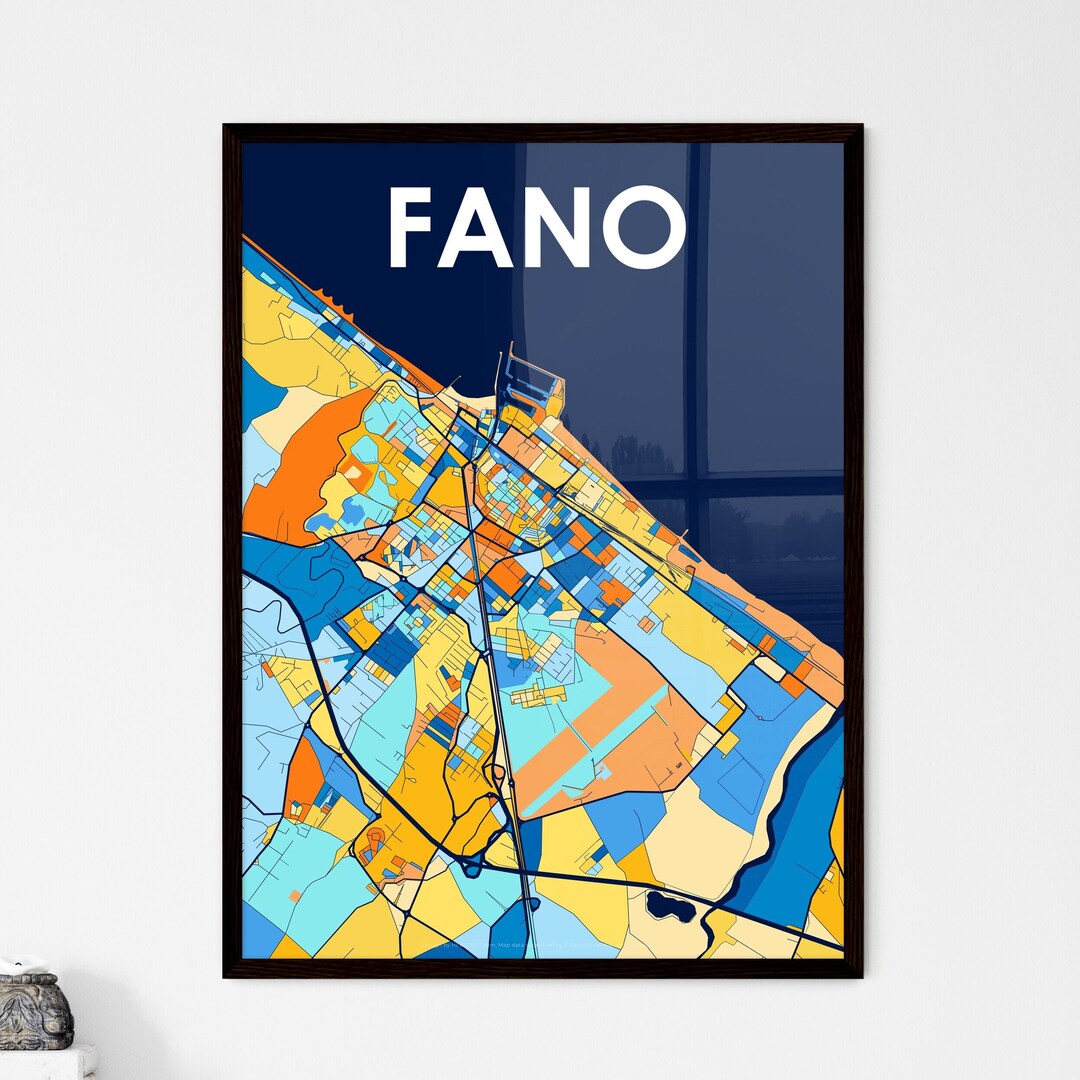 FANO ITALY Vibrant Colorful Art Map Poster Perfect Gift for - Etsy