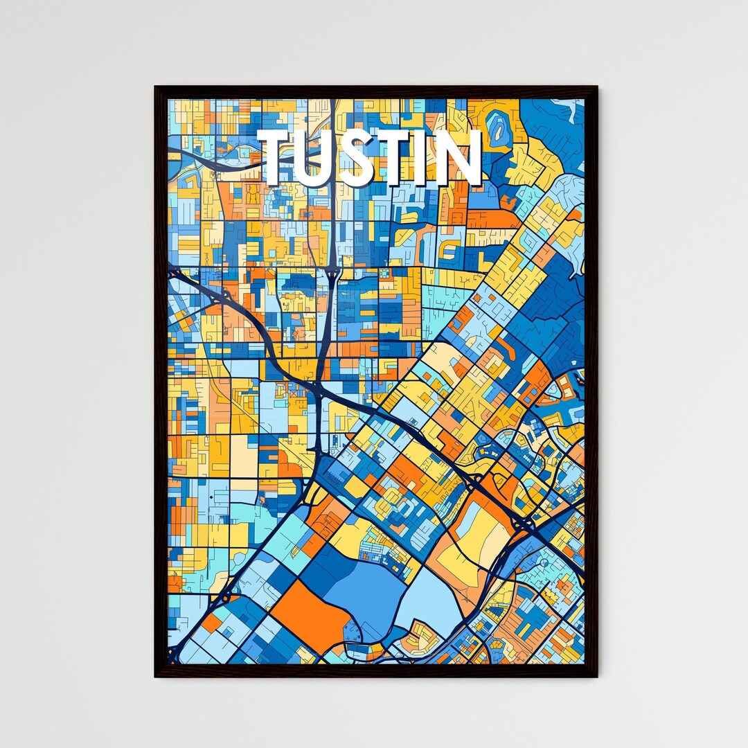 Custom Tustin California Art Map Poster - Vibrant Wall Decor Perfect ...