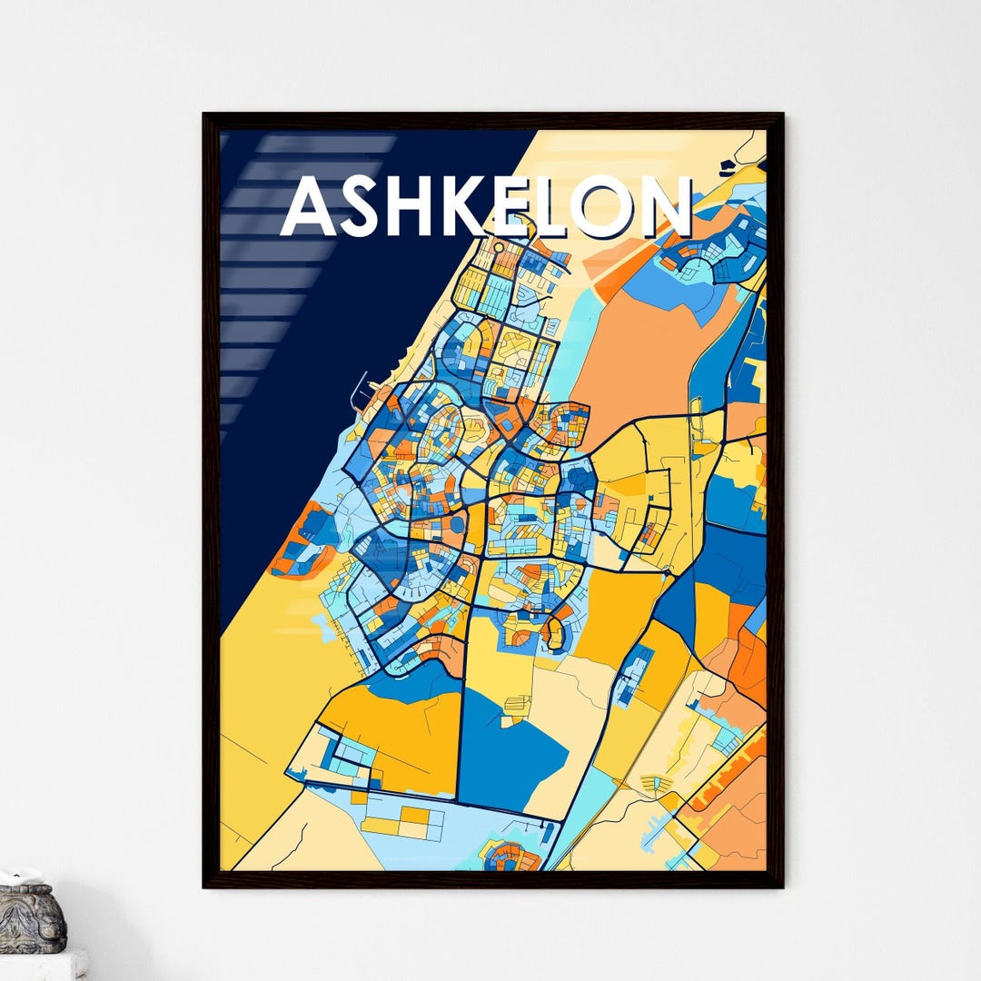 Customizable ASHKELON ISRAEL Art Map Poster Vibrant, Unique Wall Decor ...