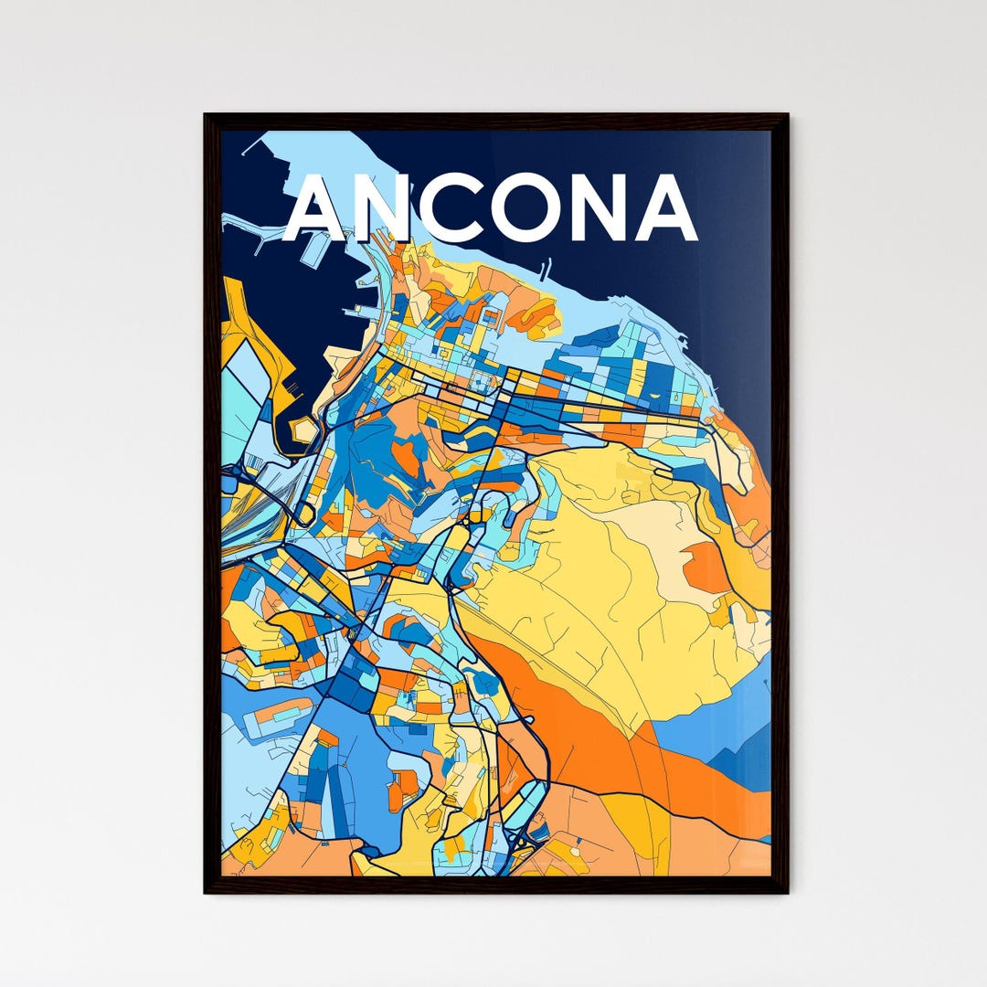 ANCONA ITALY Art Map Poster - Vibrant Wall Decor, Unique Gift for Home ...