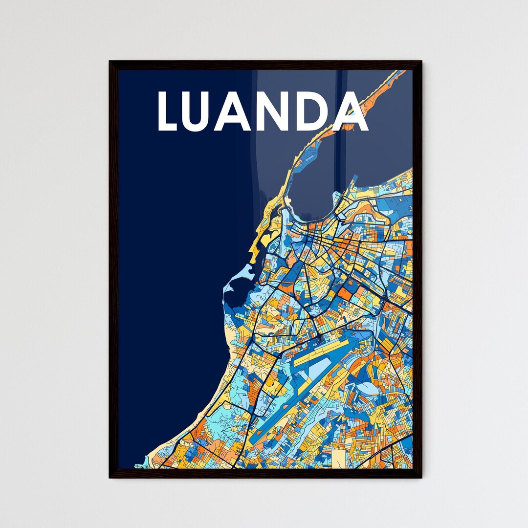 Luanda, Angola Art Map Poster - Vibrant Colorful Decor for Unique Home ...