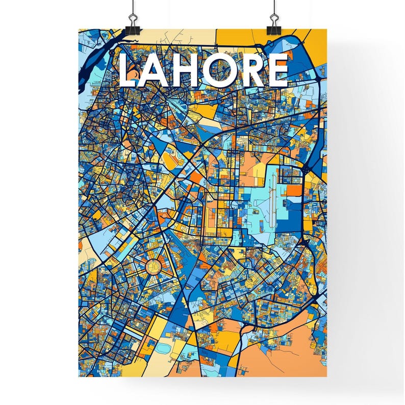 Lahore Art Map Poster - Vibrant Wall Decor for Unique Home Interiors ...