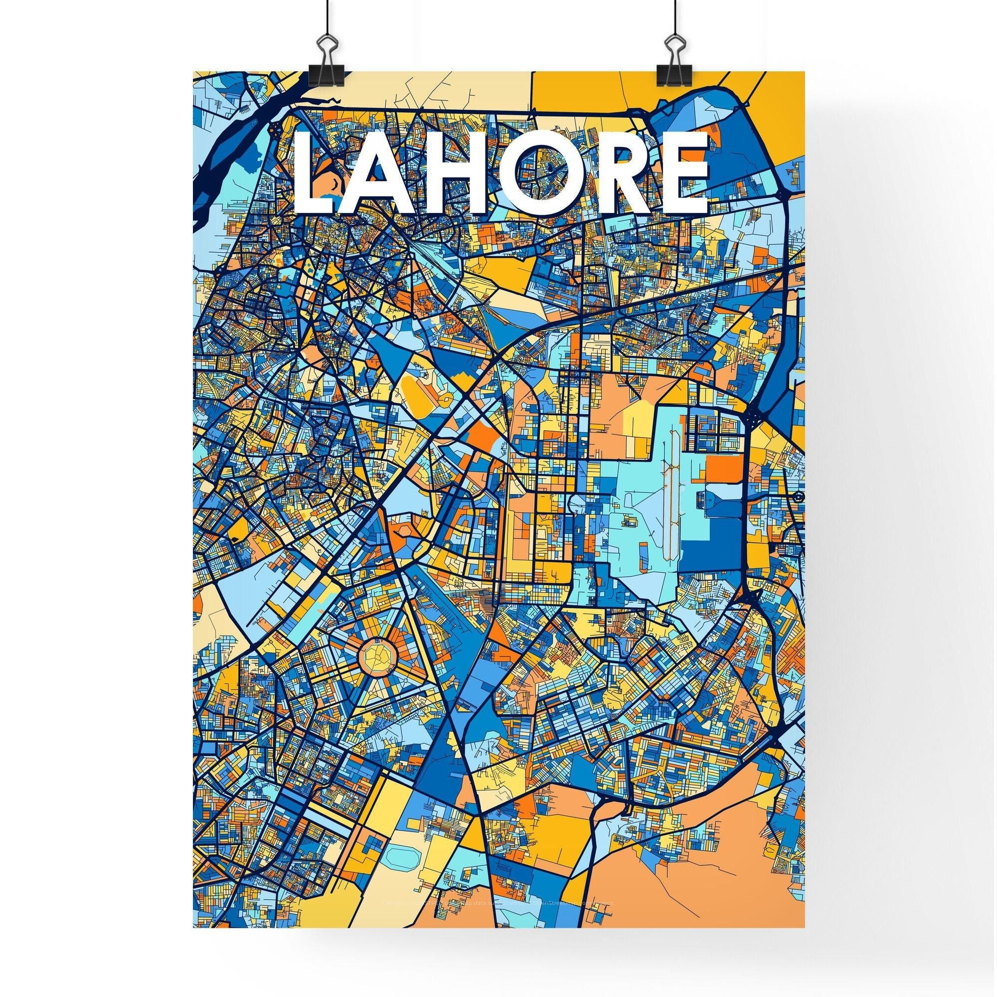 Lahore Art Map Poster - Vibrant Wall Decor for Unique Home Interiors ...