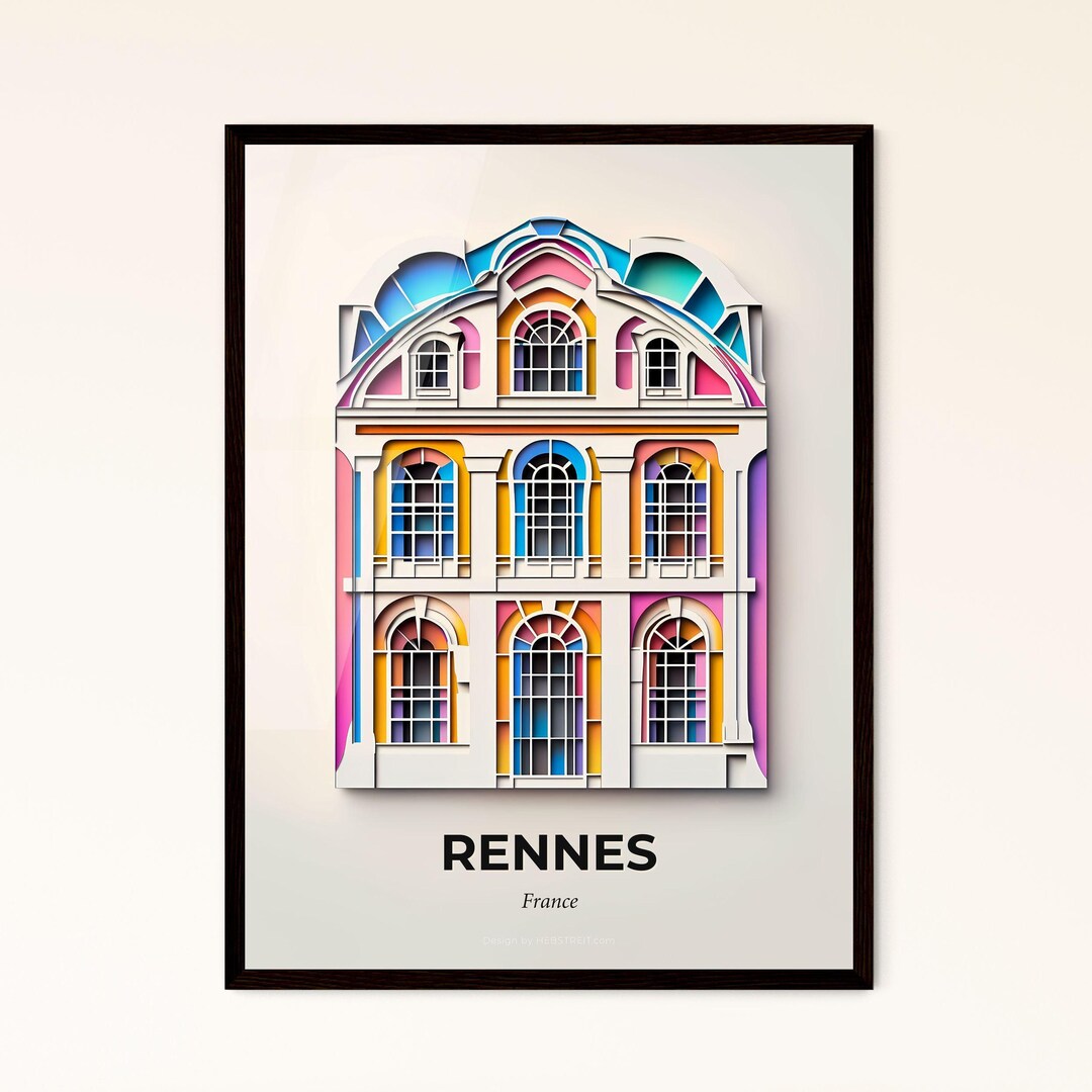 Vivid Rennes, France - a Colorful Building With Windows and a Clock ...