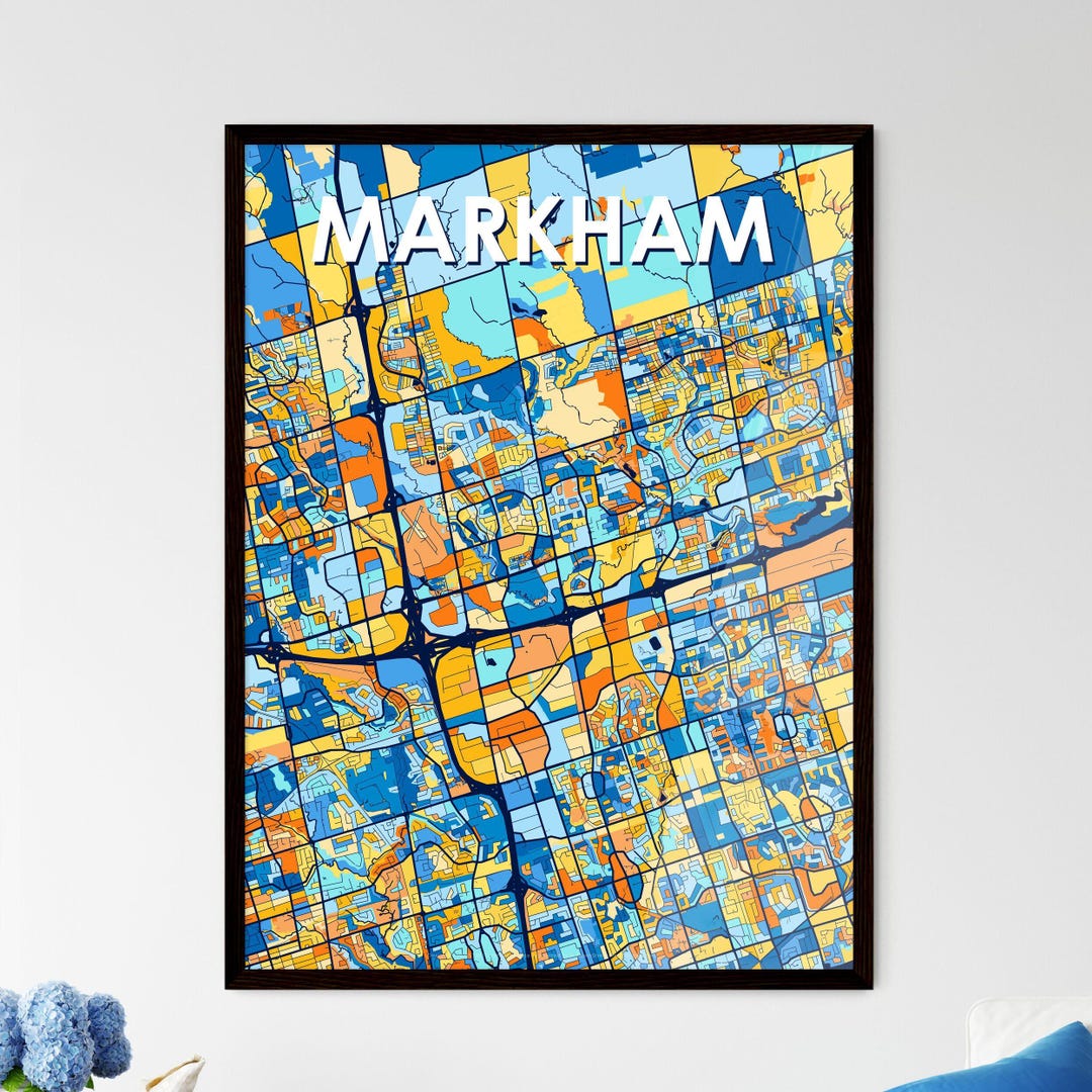 Vibrant Markham Art Map Poster Eye-catching, Unique Home Decor Perfect ...