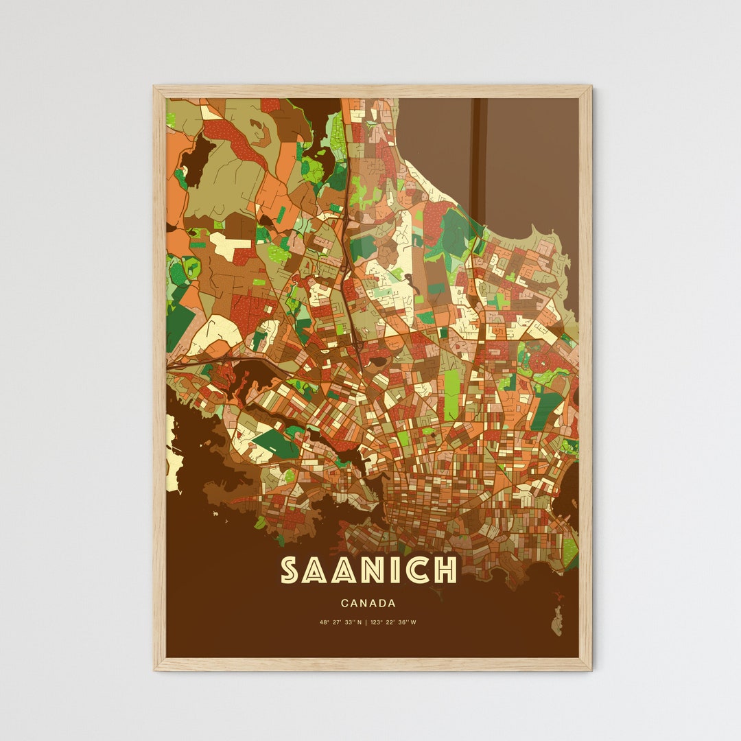 Saanich Canada Farmhouse Map Custom Poster - Etsy