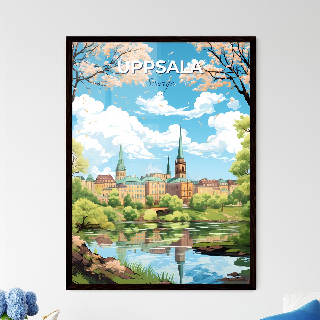 Uppsala Sverige Skyline - A Landscape of A City With Trees and A River ...