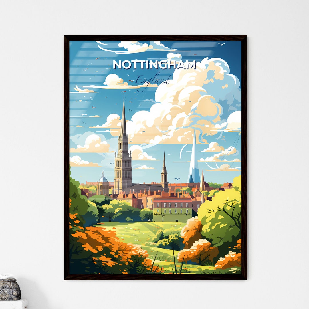A Poster of Nottingham England Skyline A Landscape of A City - Etsy