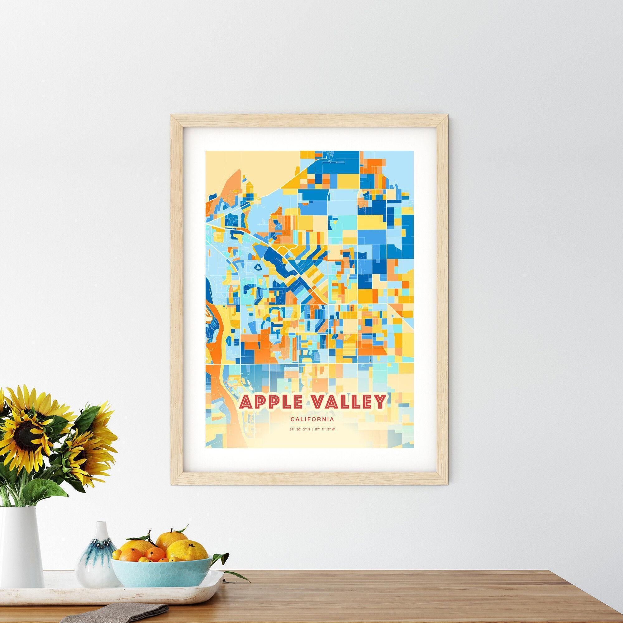 Apple Valley Map Print, California Colorful Wall Art (unframed) - Etsy