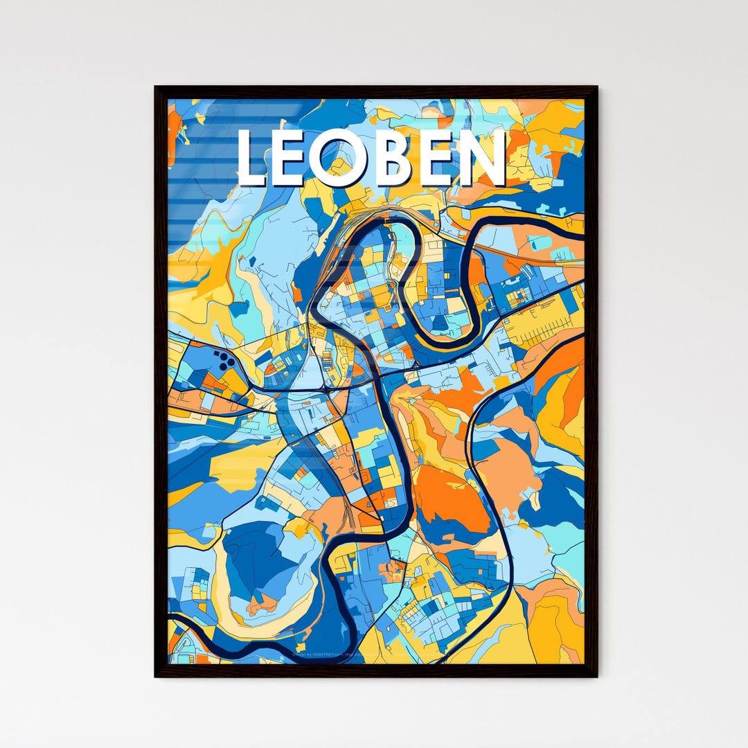 Leoben Austria Art Map Poster Vibrant Wall Decor, Unique Gift for Home ...