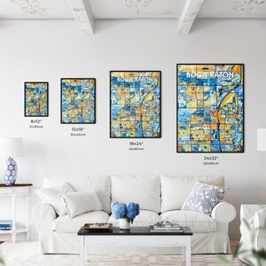 Boca Raton Art Map Poster - Vibrant Wall Decor, Unique Gift Idea for ...