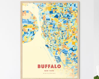 Buffalo Map Print - New York Poster - Etsy