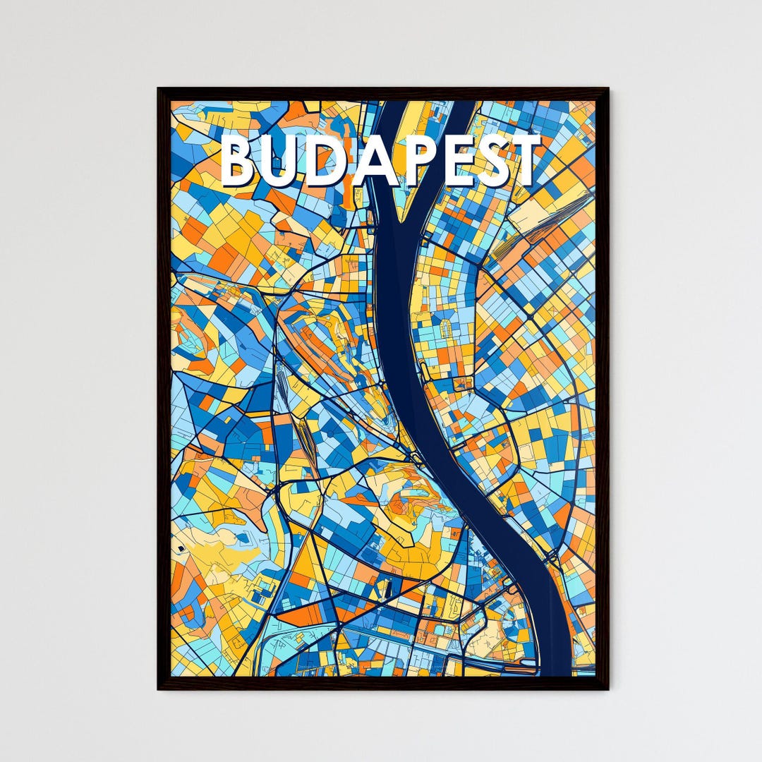 Budapest Map Poster - Unique Colorful Art for Home Decor, Perfect ...