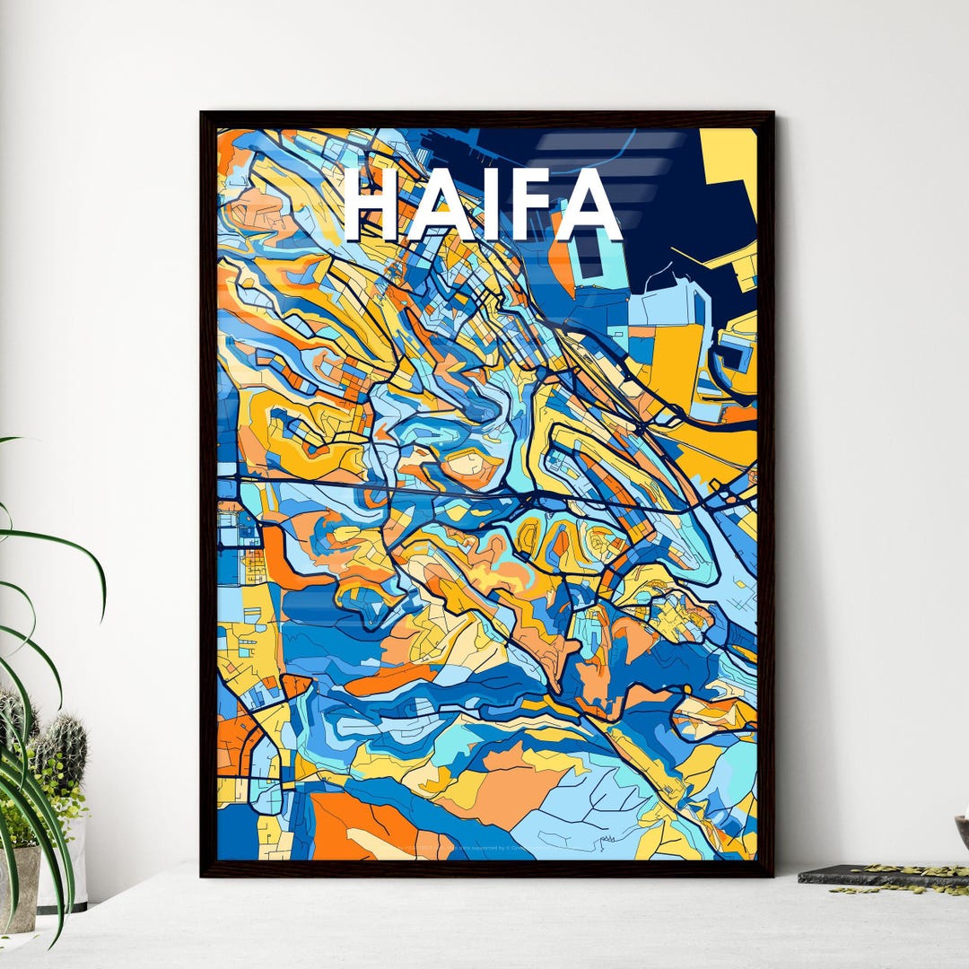 Haifa Israel Art Map Poster - Vibrant Wall Decor for Unique Home Design ...