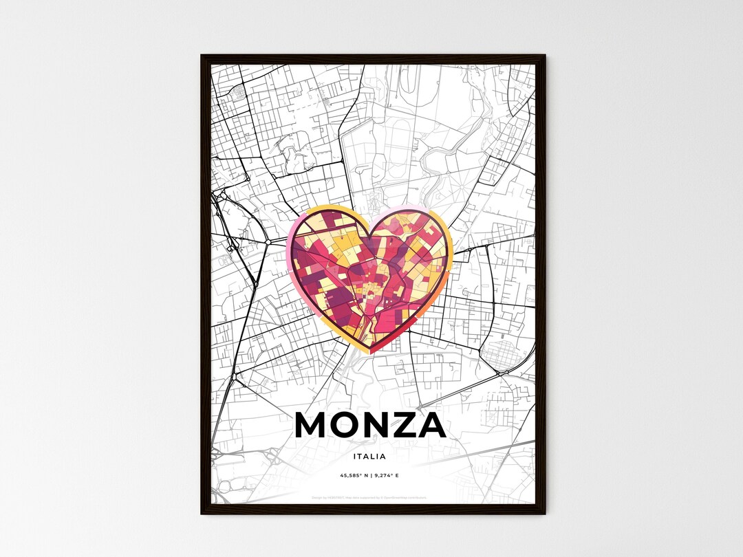 MONZA ITALY – Where It All Began Map - Choose One of Three Styles ...