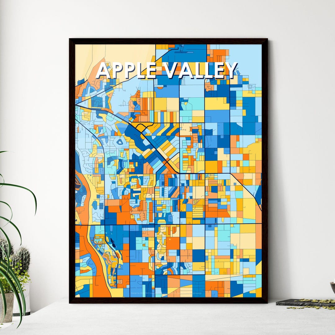 Apple Valley, California Art Map Poster – Vibrant Wall Decor | Unique ...
