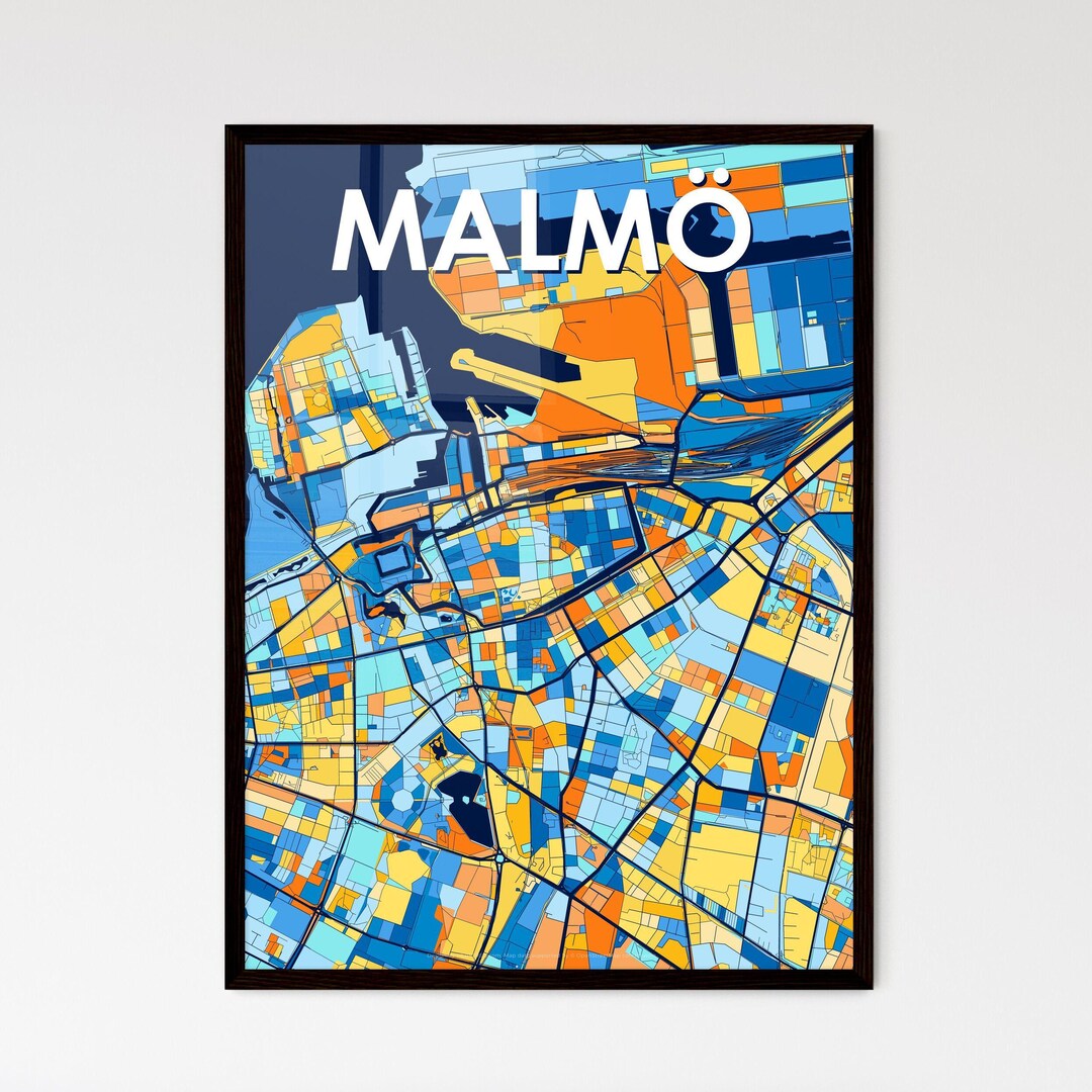 Malmö, Sweden Art Map Poster – Vibrant Wall Decor | Unique Gift for ...