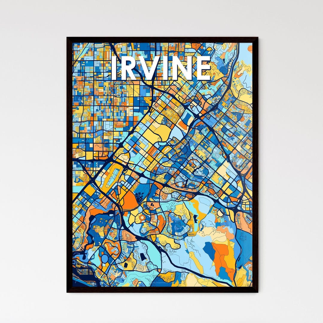 Irvine California Art Map Poster - Vibrant, Unique Wall Decor | Perfect Personalisable Gift for ...