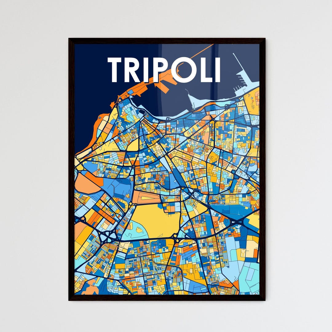 Tripoli Libya Art Map Poster - Vibrant Wall Decor for Unique Gifts ...