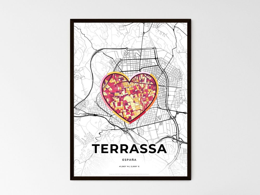 Terrassa Spain Map - Choose One of Three Styles - Customizable Poster ...