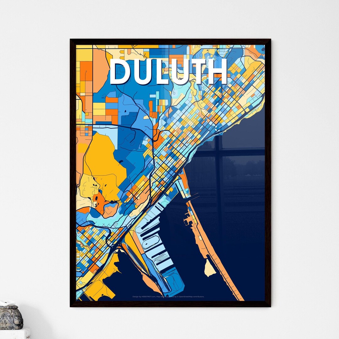 Duluth Minnesota Art Map - Vibrant Decor Poster, Unique Gift Idea for ...