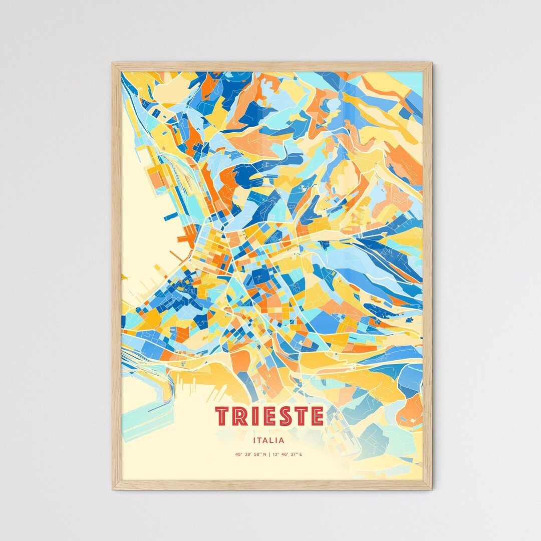 Colorful Trieste Italy Blue Orange Fine Art Print, Trieste Italia City ...