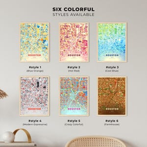 Houston Texas Crazy Colorful Art Map Custom Poster A Perfect Gift. - Etsy