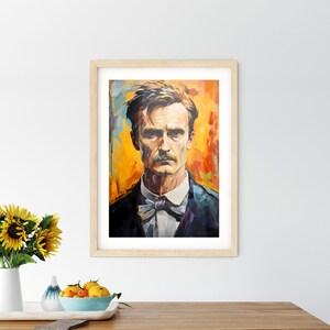 Edvard Munch A Painting of A Man With A Mustache, Vibrant Colorful Art ...