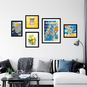Vibrant Ashdod Israel Art Map Poster - Unique Wall Decor | Perfect ...