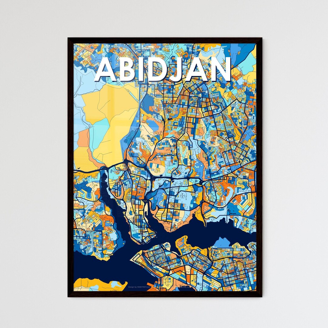 Abidjan Ivory Coast Art Map Poster - Vibrant Wall Decor for Unique Home ...