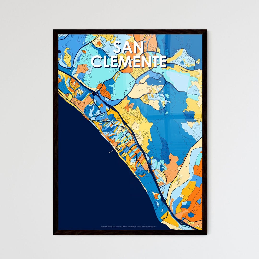 San Clemente California Art Map Poster - Vibrant Wall Decor for Unique Home Design | Perfect ...