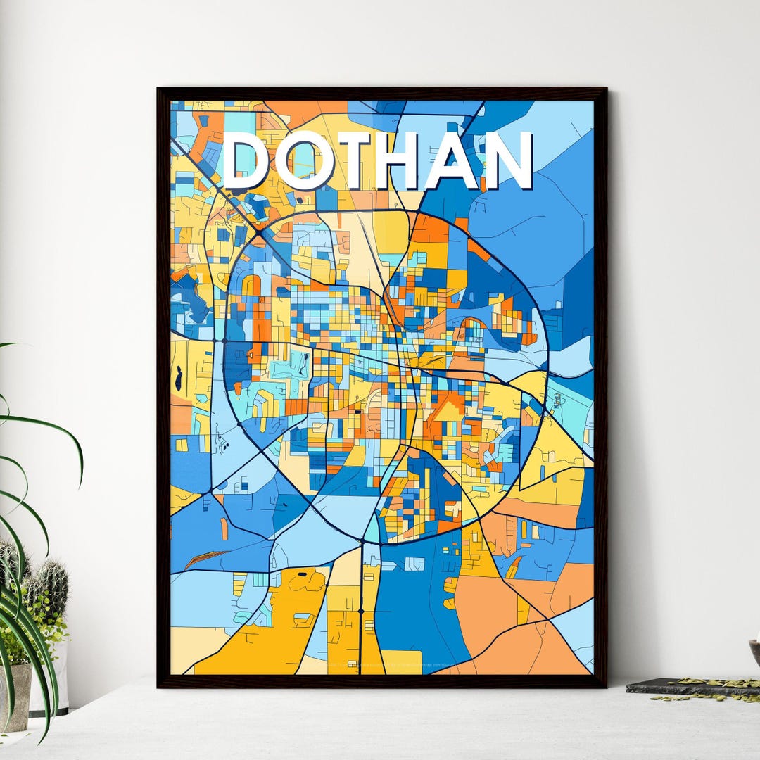 Dothan Alabama Colorful Art Map Poster - Unique Wall Decor | Thoughtful ...